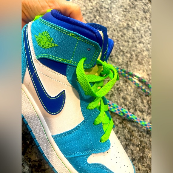 Nike | Shoes | Nike Jordan Mids Blue And Green | Poshmark